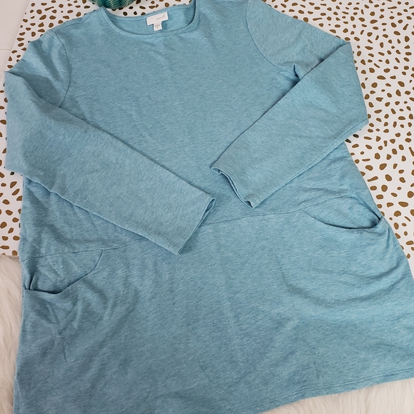J. Jill | Tops | Jjill Purejill Pocket Tunic Heathered Blue | Poshmark